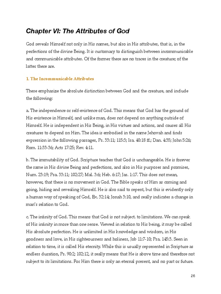 The Attributes of God | PDF | Wisdom | Mercy