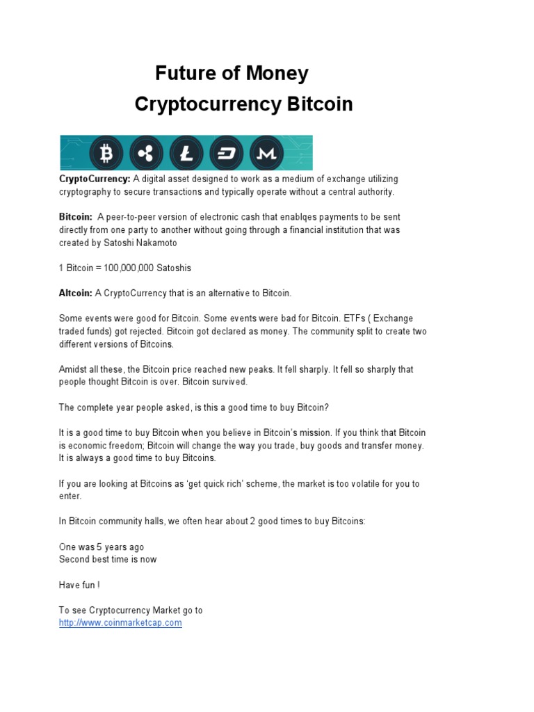 Bitcoin - Future of Money | PDF | Cryptocurrency | Bitcoin