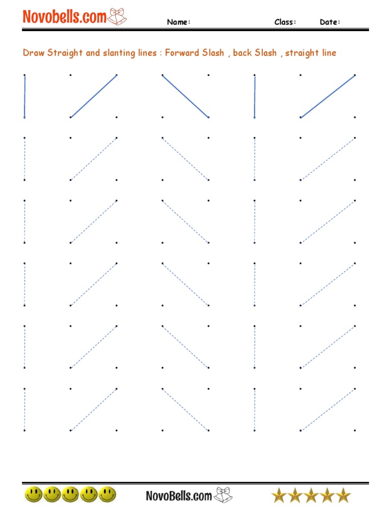 Draw Straight and Slanting Lines: Forward Slash, Back Slash, Straight ...