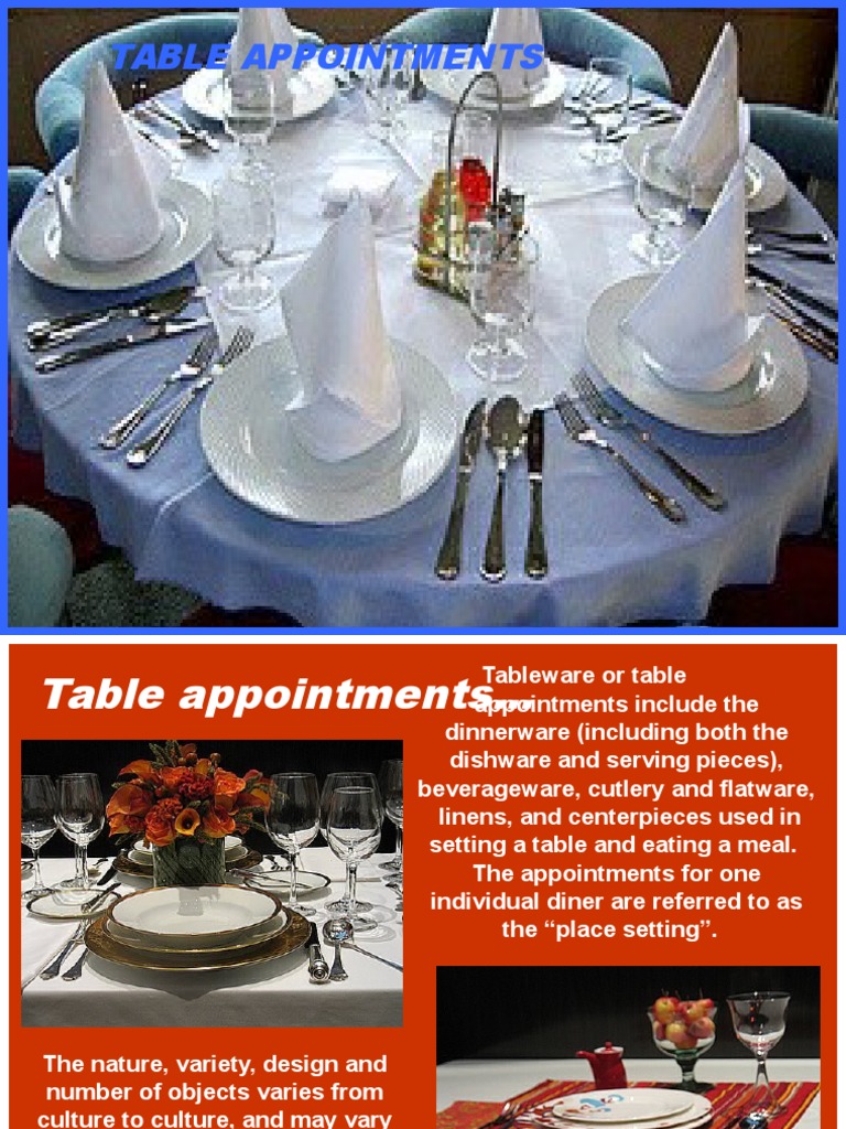 44 Table Appointments | PDF | Tableware | Cutlery
