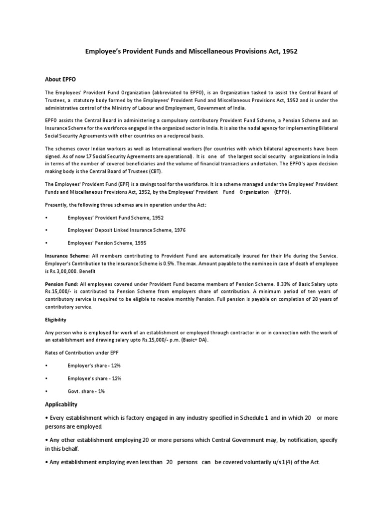The Employees' Provident Fund Organization | PDF | Financial Services ...