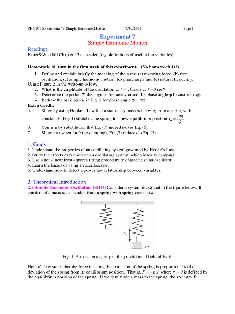 Experiment 7: Reading | PDF | Force | Physical Quantities