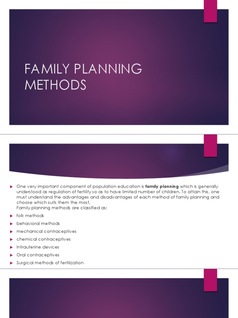 Family Planning Methods | PDF | Birth Control | Sexually Transmitted ...