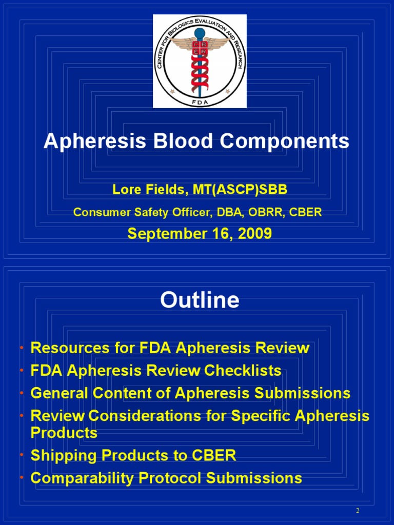 FDA Apheresis Review Guidelines | PDF | Blood Donation | Blood