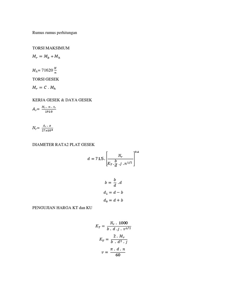 Rumus Rumus Perhitungan | PDF