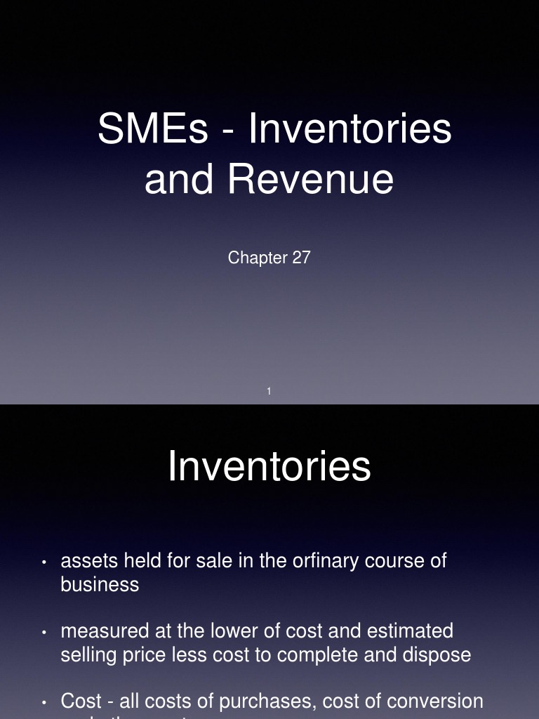 SMEs-Inventories and Revenue | PDF | Cost Of Goods Sold | Inventory