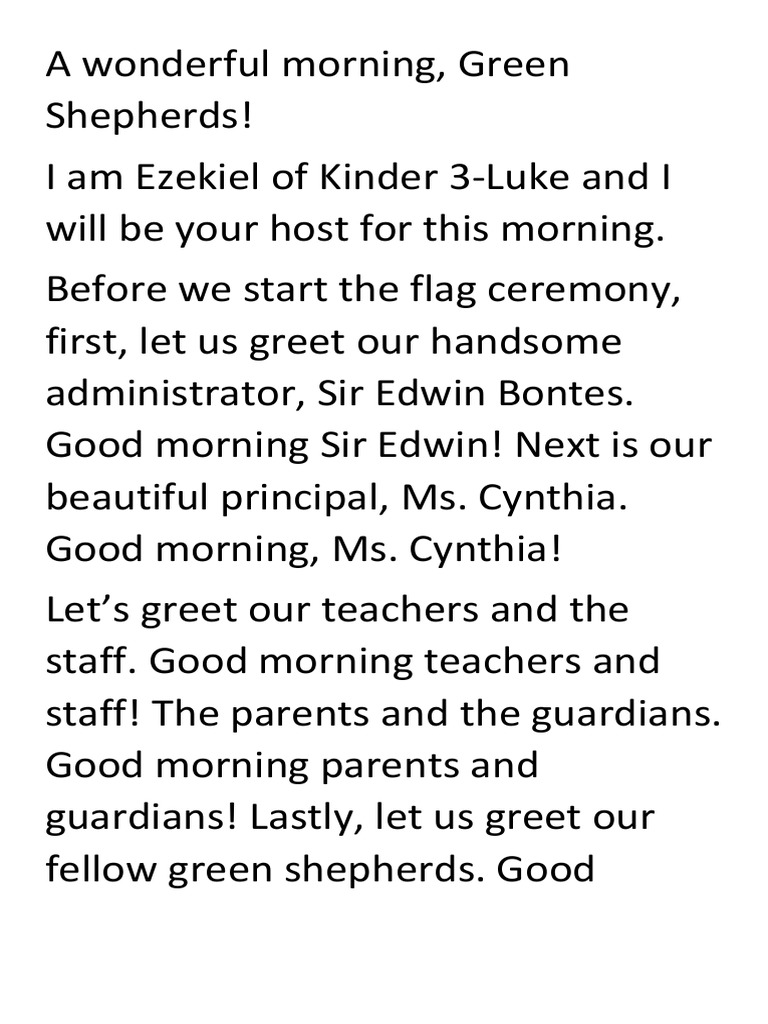 Script Flag Ceremony | PDF