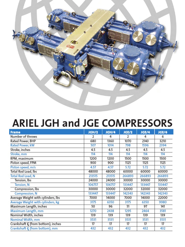Ariel Compressor JGH-E | PDF | Piston | Cylinder (Engine)