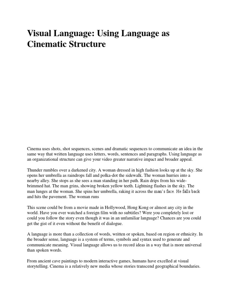 Visual Language: Using Language As Cinematic Structure | PDF ...