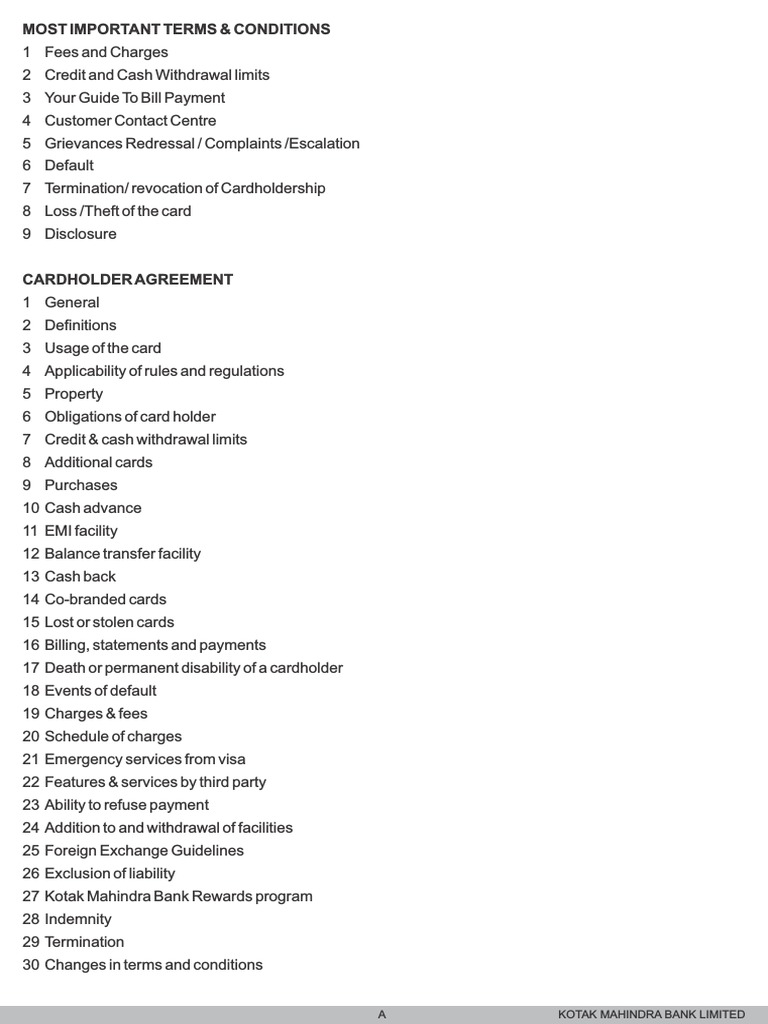 Cardholder Agreement MITC | Download Free PDF | Credit Card | Payments