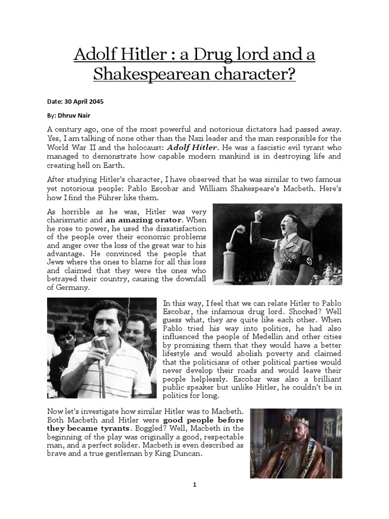 How A Hitler Was Similar Two Other Famous Characters | PDF | Macbeth ...