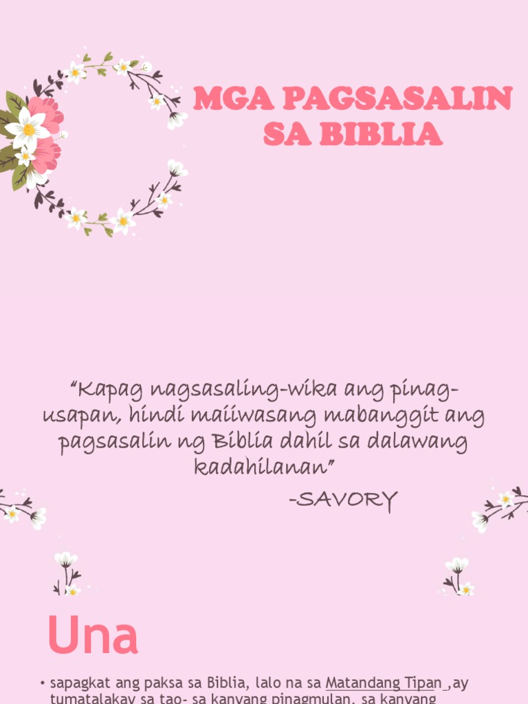 Pagsasalin Sa Biblia | PDF
