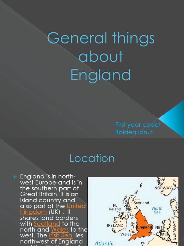 General Things About England | PDF | Lamb And Mutton | United Kingdom