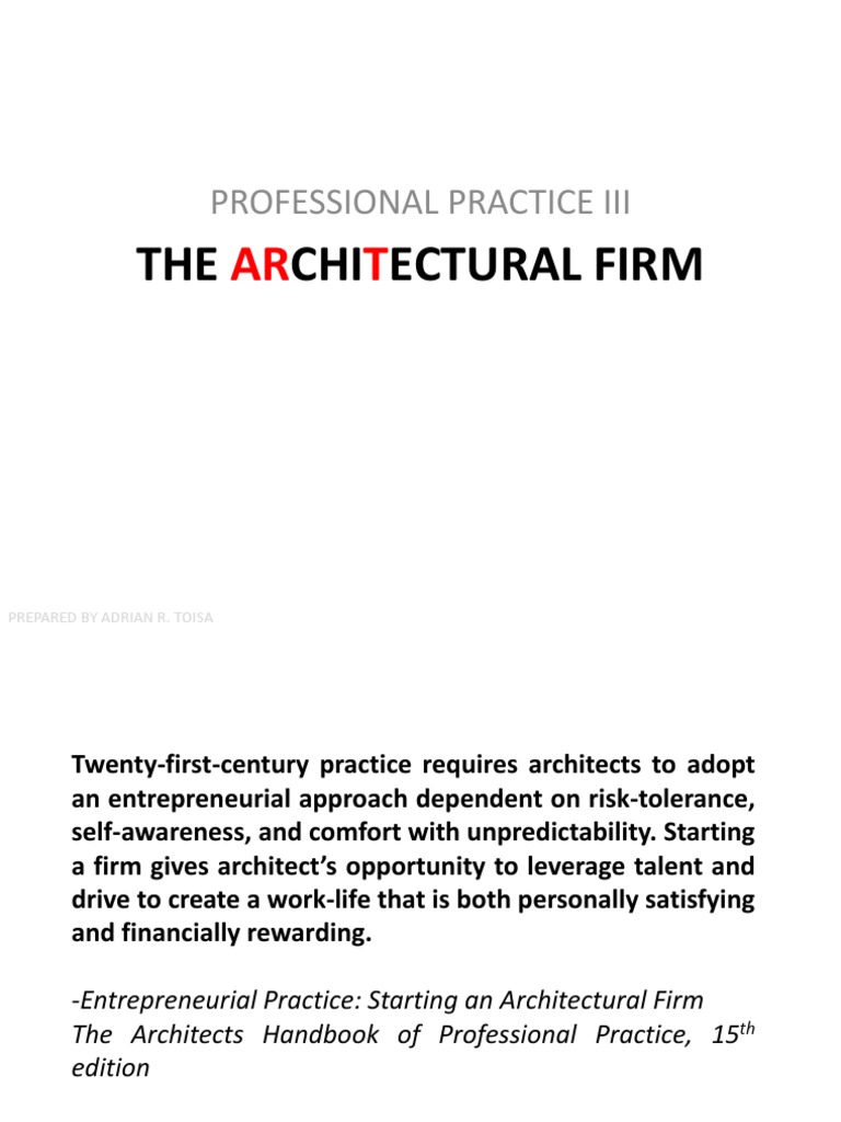 001 The Firm - Introduction PDF | PDF | Architect | Business Model
