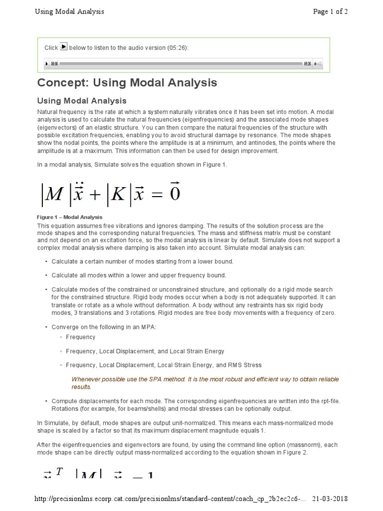 Using Modal Analysis | PDF | Normal Mode | Eigenvalues And Eigenvectors