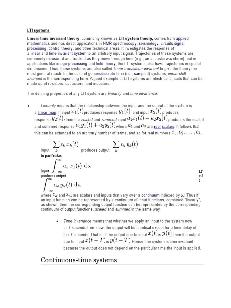 LTI Systems | PDF | Signal Processing | Algorithms