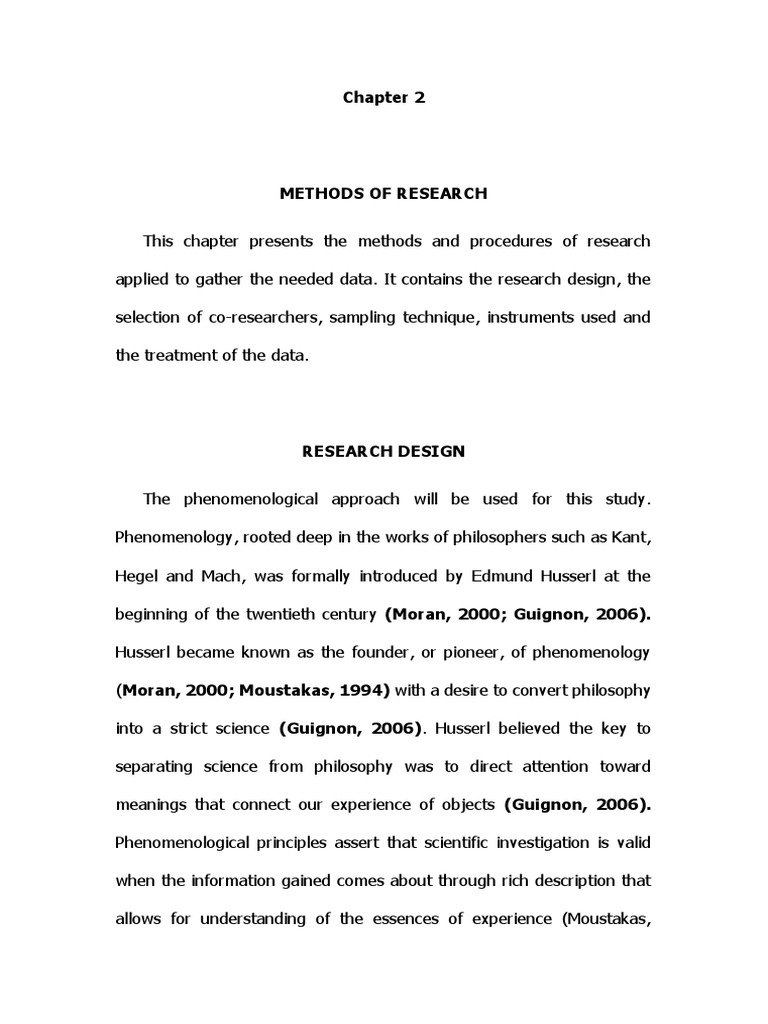 cHAPTER 2 Imrad | PDF | Phenomenology (Philosophy) | Qualitative Research