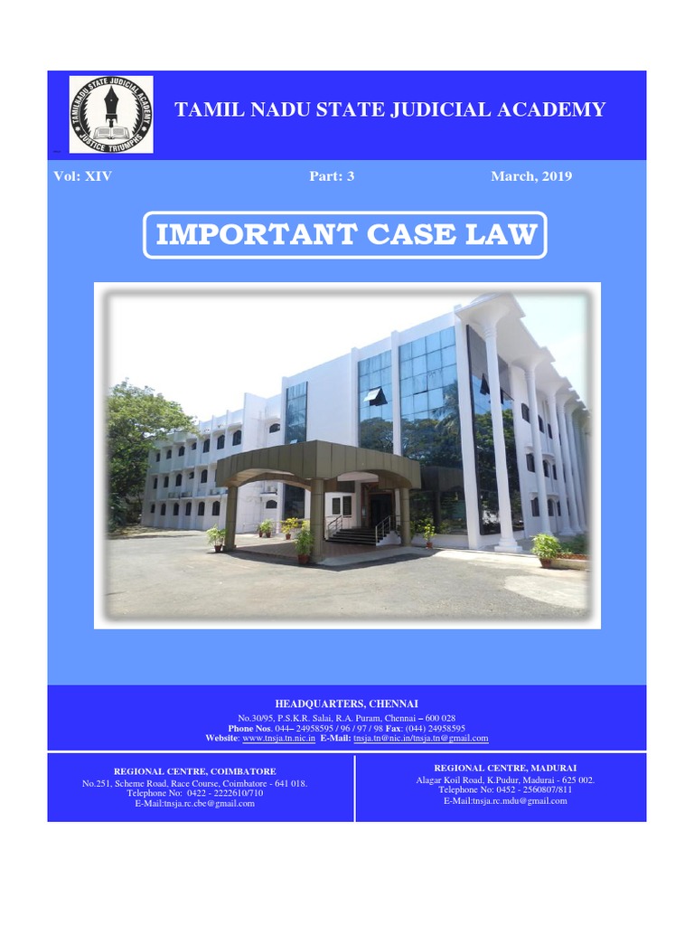 Important Case LAW: Tamil Nadu State Judicial Academy | PDF | Bail ...