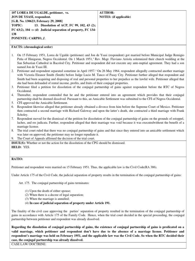 Property Dispute in Invalid Marriage | PDF | Marriage | Annulment