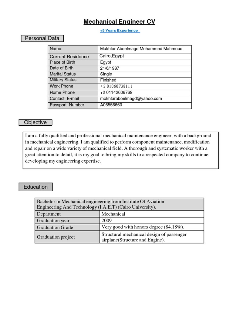 Mechanical Engineer | PDF | Engineering | Design