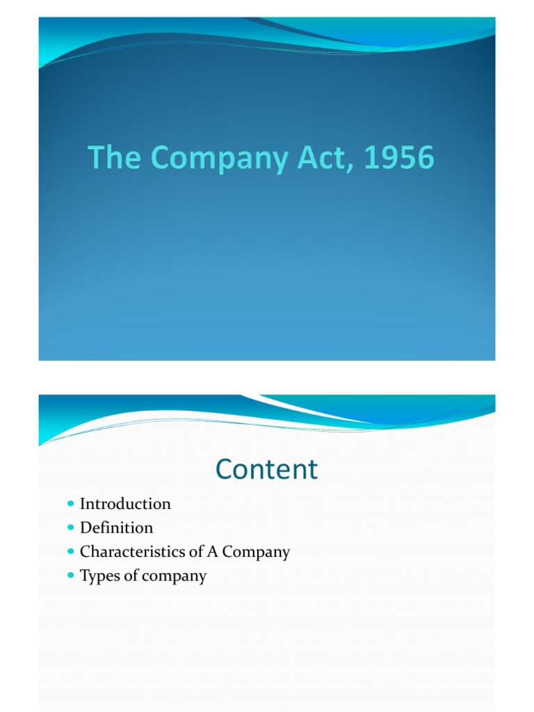 The Company Act, 1956 PDF | PDF | Corporations | Limited Liability