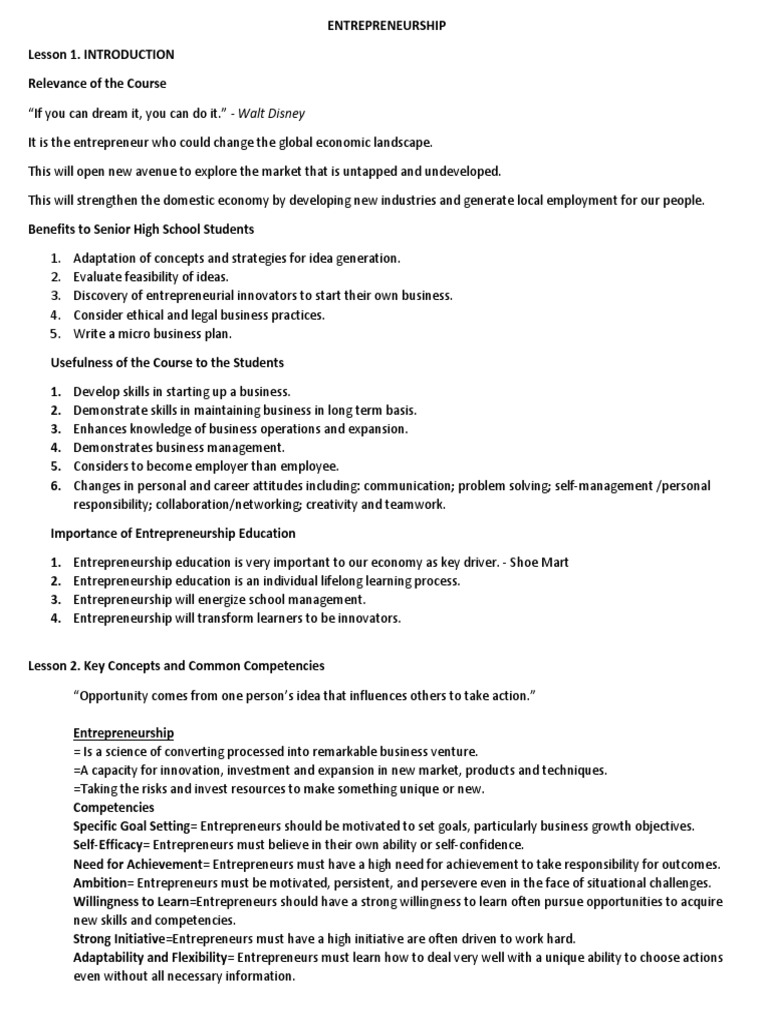 Entrepreneurship Module | PDF | Entrepreneurship | Innovation