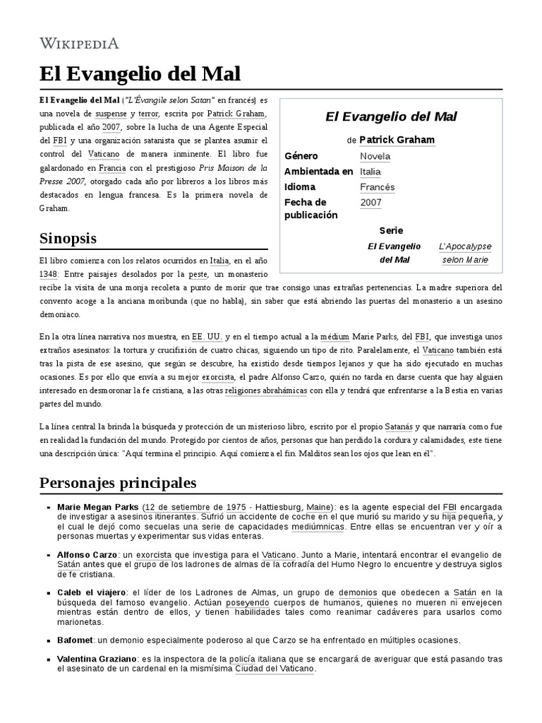 El Evangelio Del Mal | PDF | Demonios | Satán