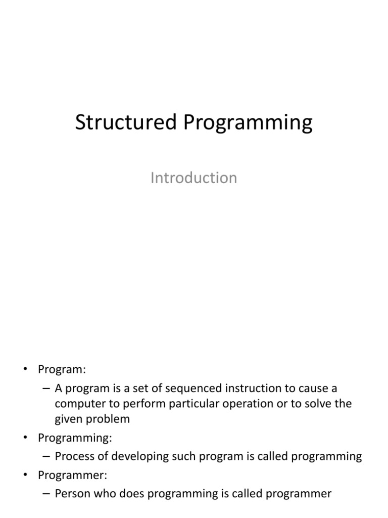 Structured Programming | PDF | Algorithms | Programming Language