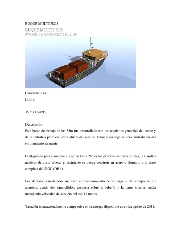 Buque Multiusos | PDF | Barcos | Envío