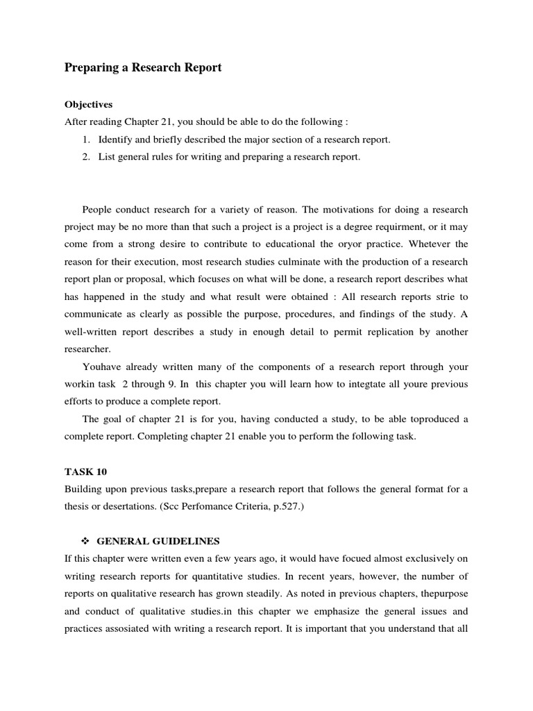 Preparing A Research Report | PDF | Qualitative Research | Thesis