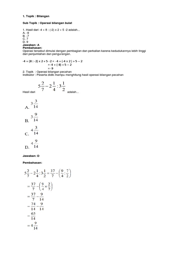 Latihan Soal Matematika SMP | PDF