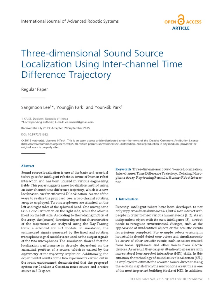 Three Dimensional Sound Source Localization Using Pdf Angle Rotation