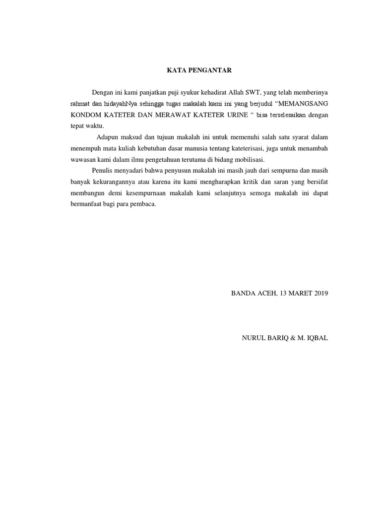 Makalah Pemasangan Kondom Kateter | PDF