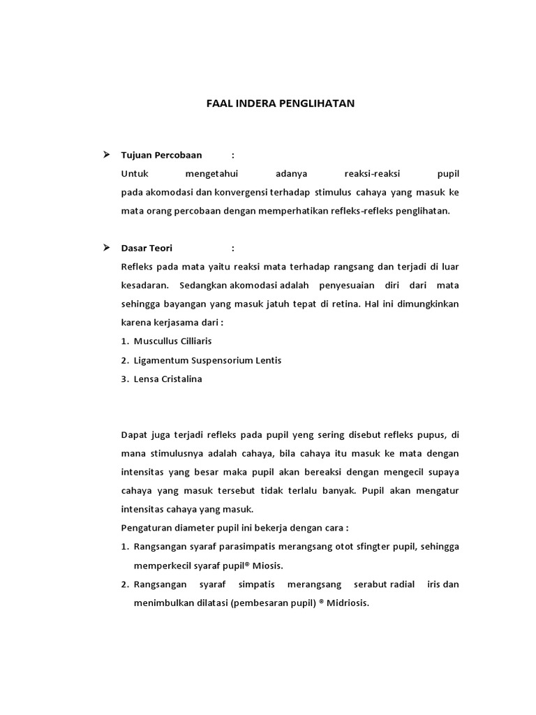 Refleks Pupil Mata | PDF