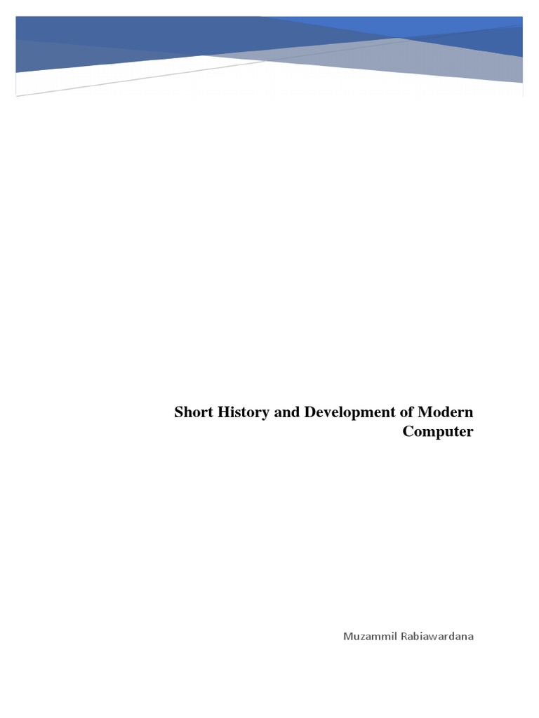 Short History and Development of Modern Computer | PDF | Alan Turing ...