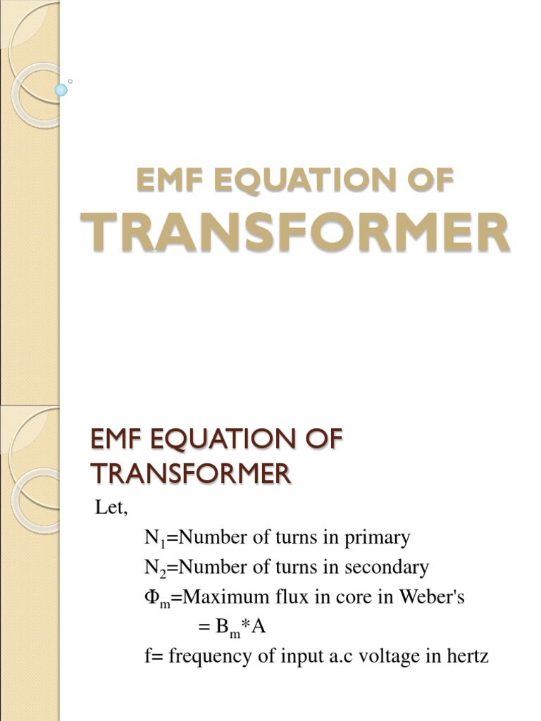 EMF Equation of Transformer | PDF