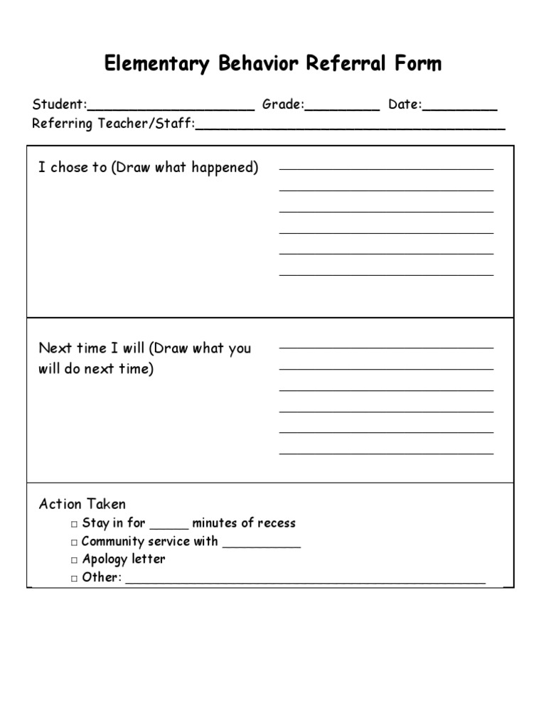Behavior Classroom Referal | PDF