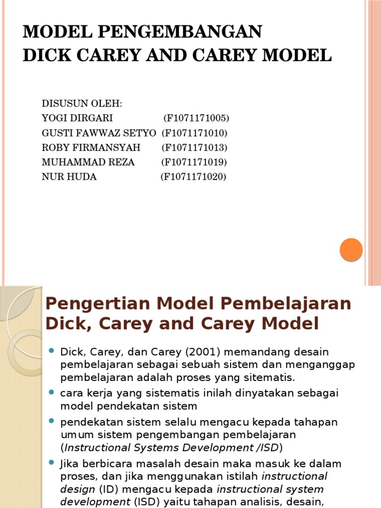 Dick, Carey, and Carey Model | PDF