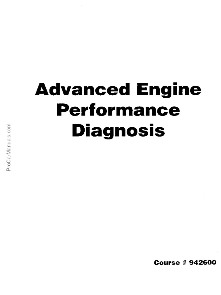 SSP 942600 Advanced Engine Performance Diagnosis | PDF