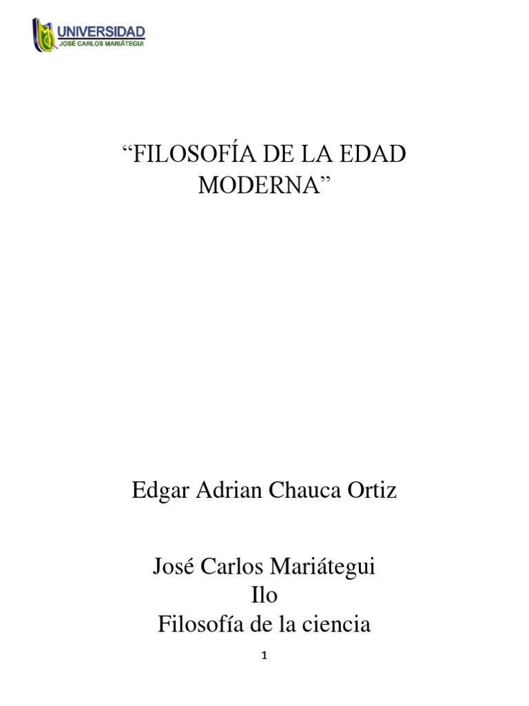 Filosofía de La Edad Moderna | Descargar gratis PDF | René Descartes ...