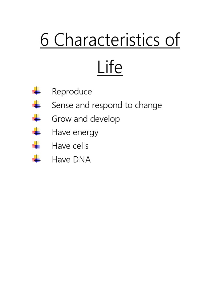 6 Characteristics of Life | PDF | Biological Processes | Biology