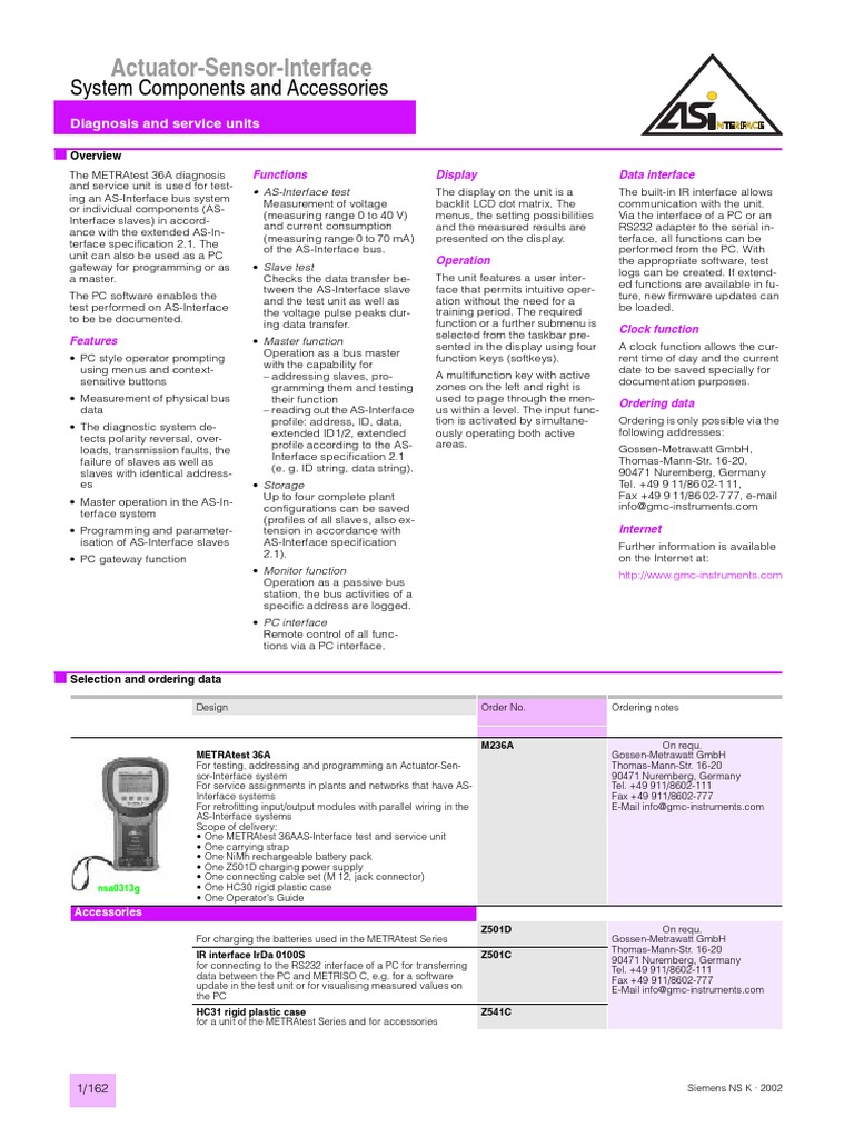 Actuator-Sensor-Interface: System Components and Accessories | PDF ...