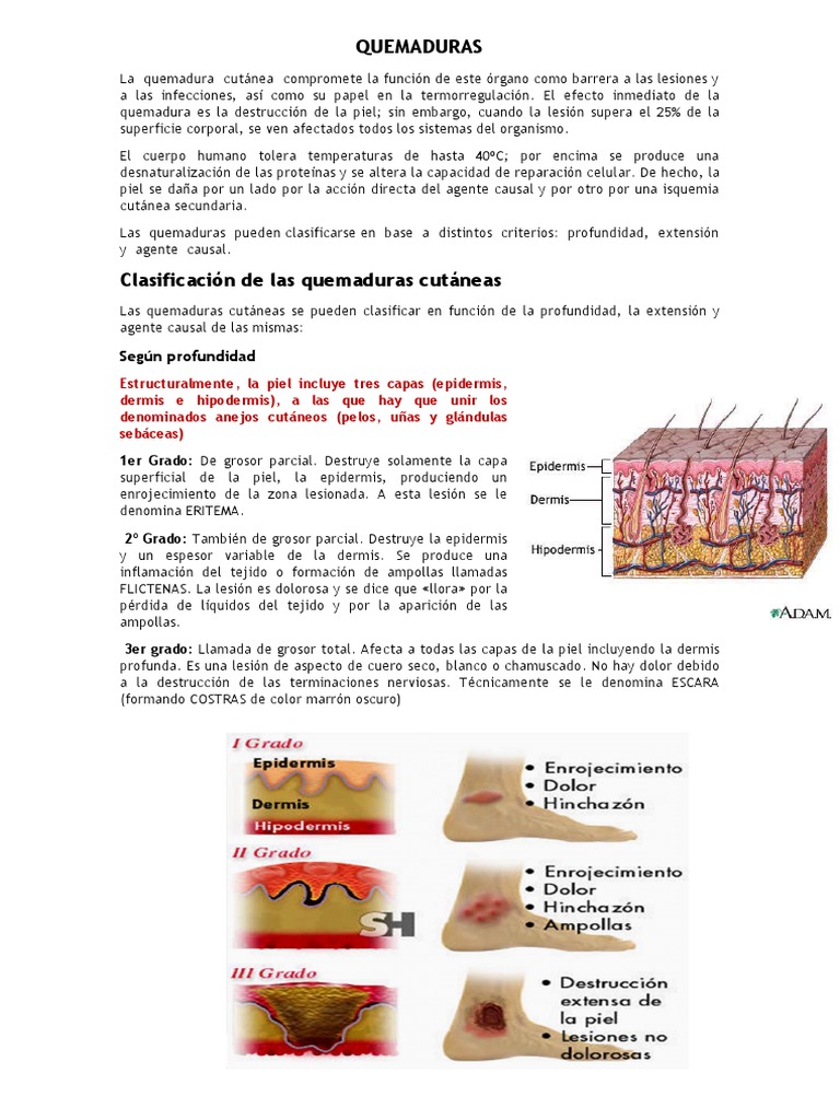 Primeros Auxilios Por Quemaduras | PDF | Quemar | Piel