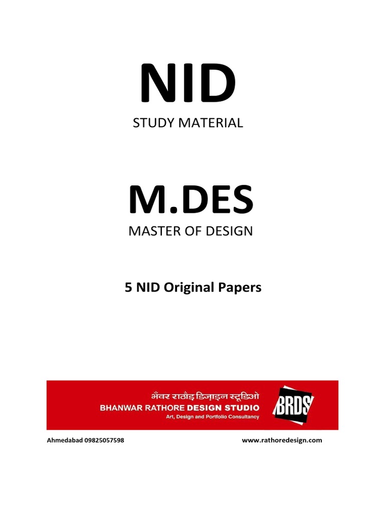 Nid M.design Papers 2018 To 2014 Papers | PDF | Multiple Choice | Test ...