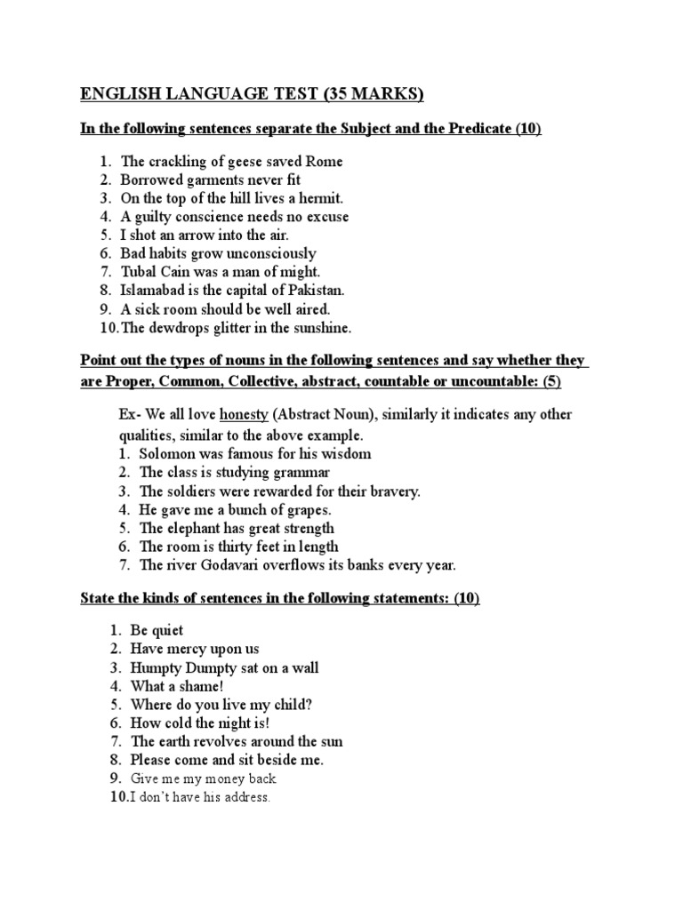 English Language Test | PDF