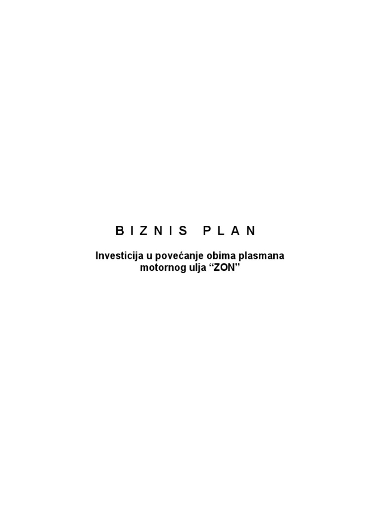 Biznis Plan Primer | PDF