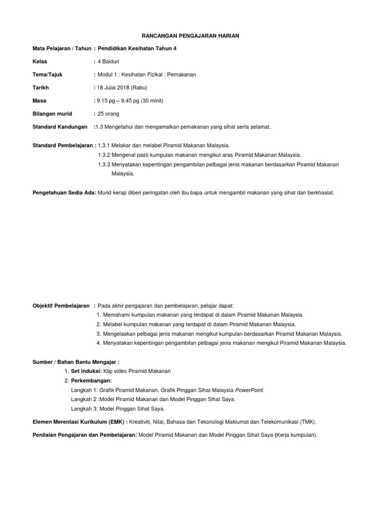 RPH Tahun 4 PK: Penyakit | PDF