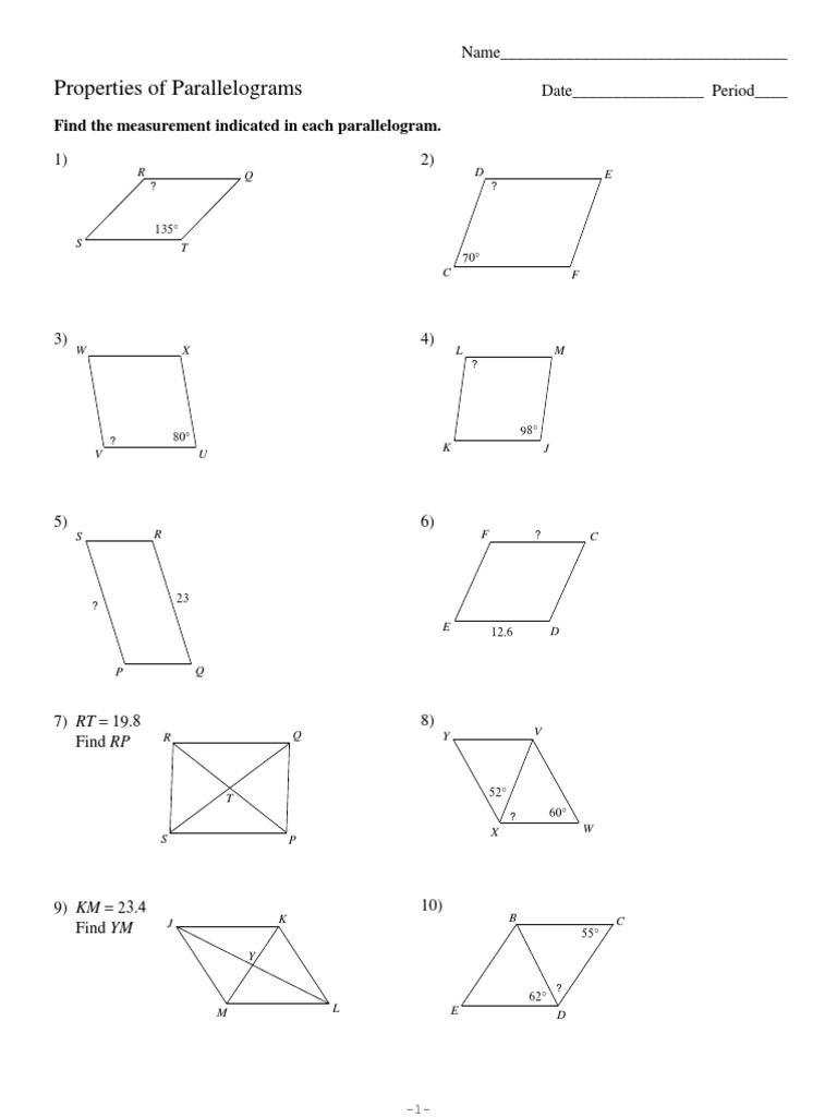 6-Properties of Parallelograms | PDF | Teaching Mathematics