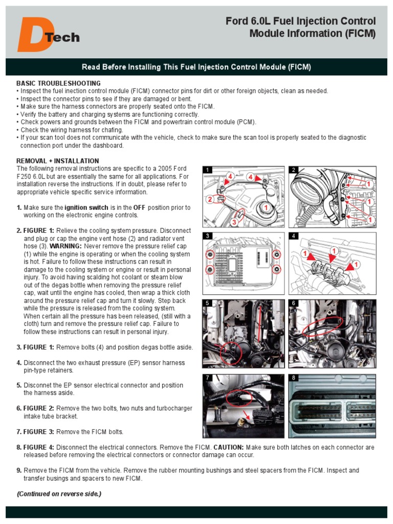 Ford 6.0L Fuel Injection Control Module Information (FICM) | PDF | Fuel ...