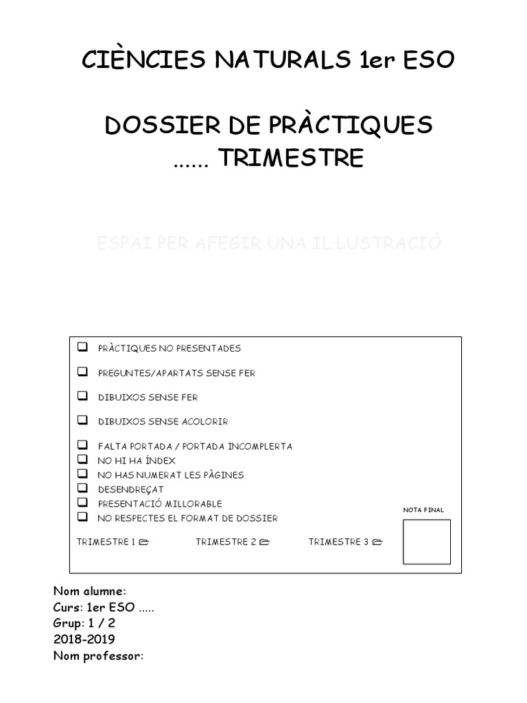 Plantilla Portada Dossier Pràctiques | PDF